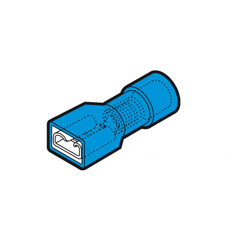 BF-F408P TERMINAL FASTON AISLADO HEMBRA AZUL