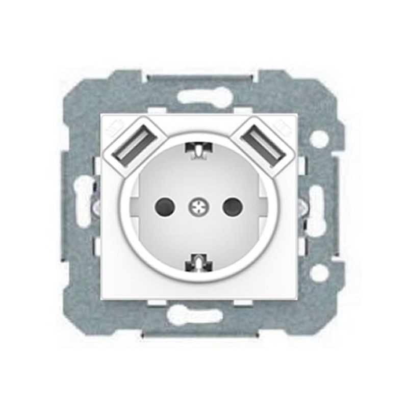 23526-USB SCHUKO,+ DOBLE CARGADOR USB B.POLAR